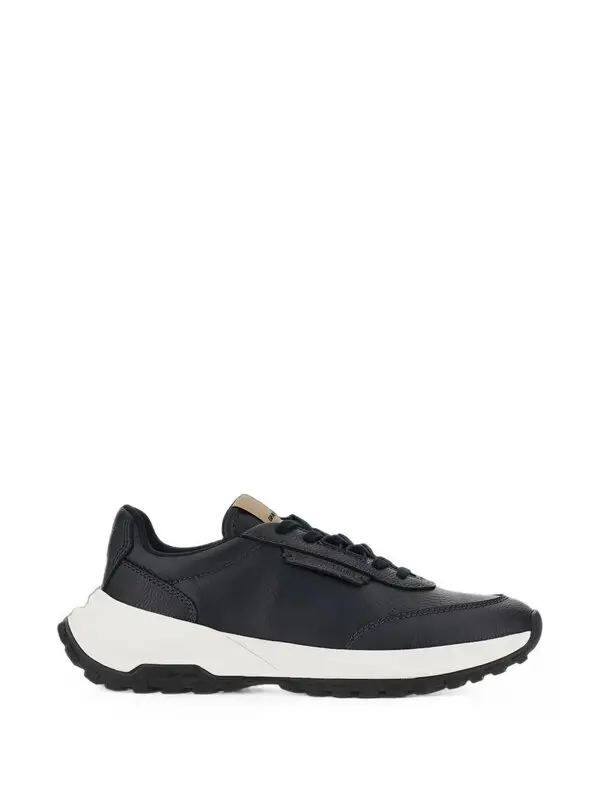 Emporio Armani Pebbled Leather Sneakers - Blue