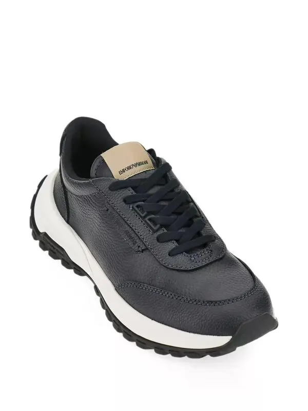 Emporio Armani Pebbled Leather Sneakers