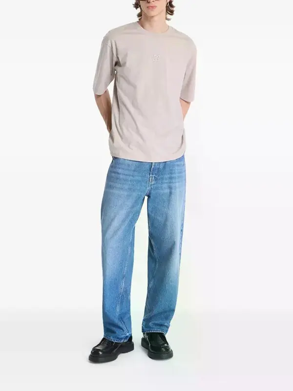 Filling Pieces Embroidered Melange T-shirt - Neutrals