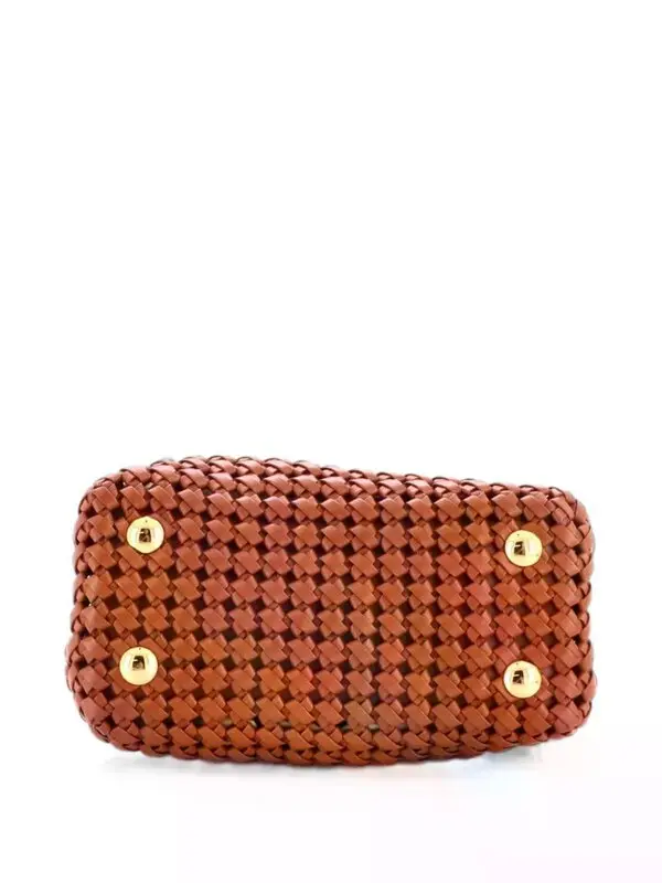 Fendi Peekaboo Braided Leather Mini Shoulder Bag