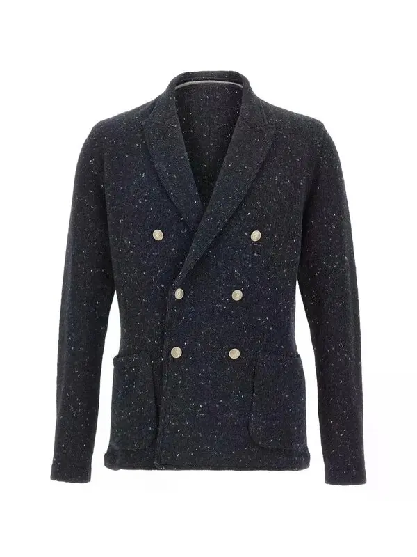 Eleventy Double-breasted Knit Blazer
