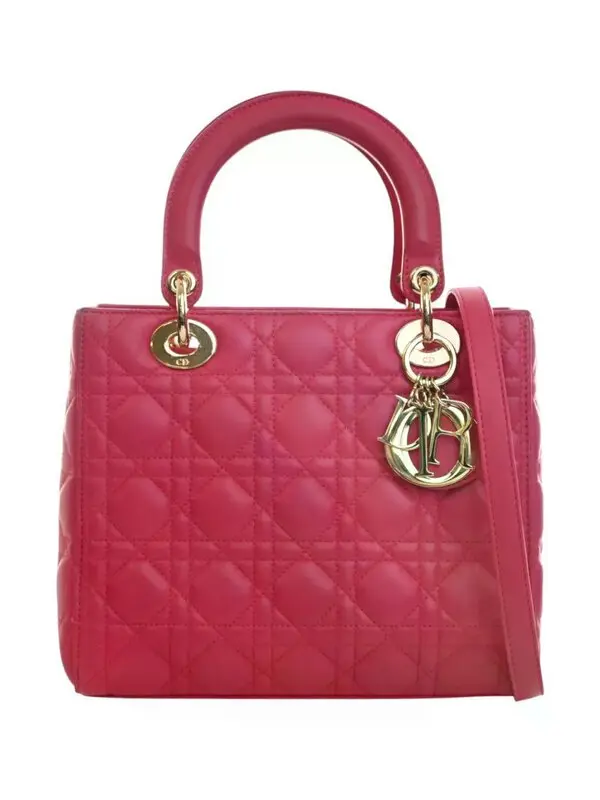 Dior 2013 Medium Lambskin Cannage Lady Satchel