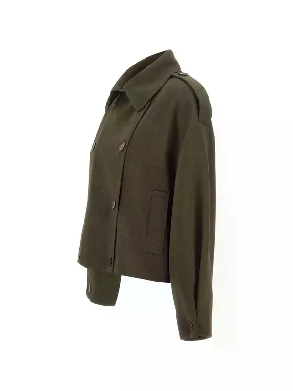 KAOS Double-breasted Cropped Jacket - Green