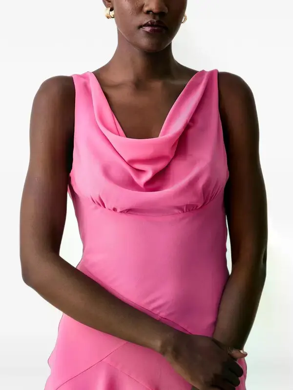 NEVER FULLY DRESSED Cowl-neck Scarf-detail Mini Dress