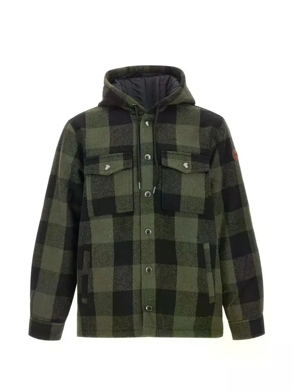 COLMAR Plaid Flannel Shirt Jacket With Drawstring Hood