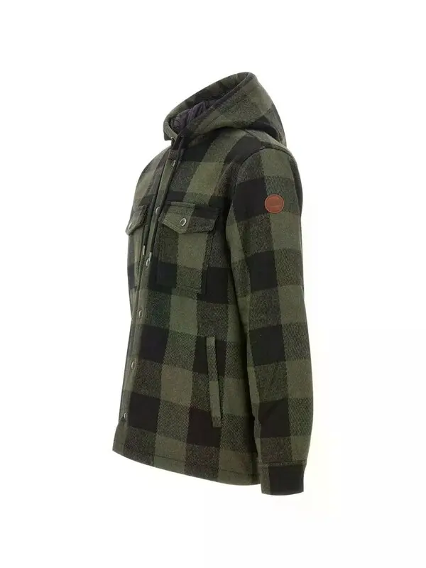 COLMAR Plaid Flannel Shirt Jacket With Drawstring Hood