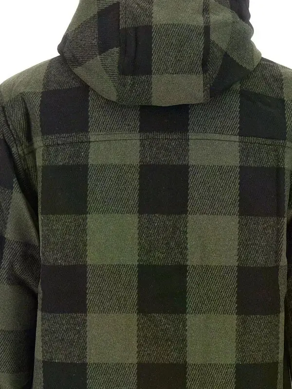COLMAR Plaid Flannel Shirt Jacket With Drawstring Hood