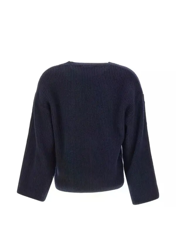 KAOS Ribbed-knit Button-sleeve Sweater