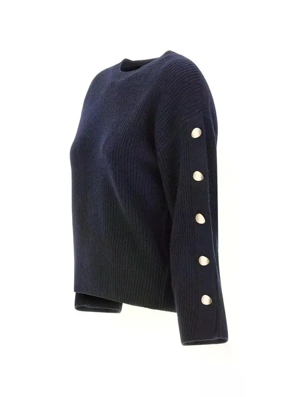 KAOS Ribbed-knit Button-sleeve Sweater