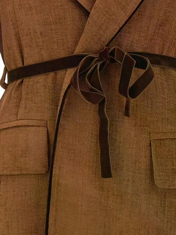 KAOS Belted Suede-effect Blazer