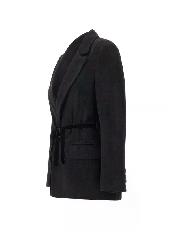 KAOS Belted Suede-effect Blazer