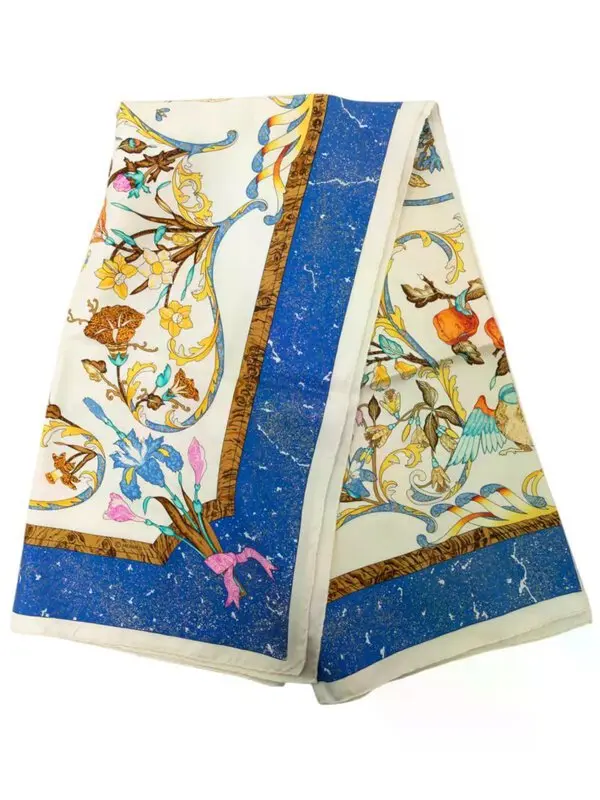 Hermès 1980-2000 Pierres D Orient Et D Occident Silk Scarf 90 Scarves - White