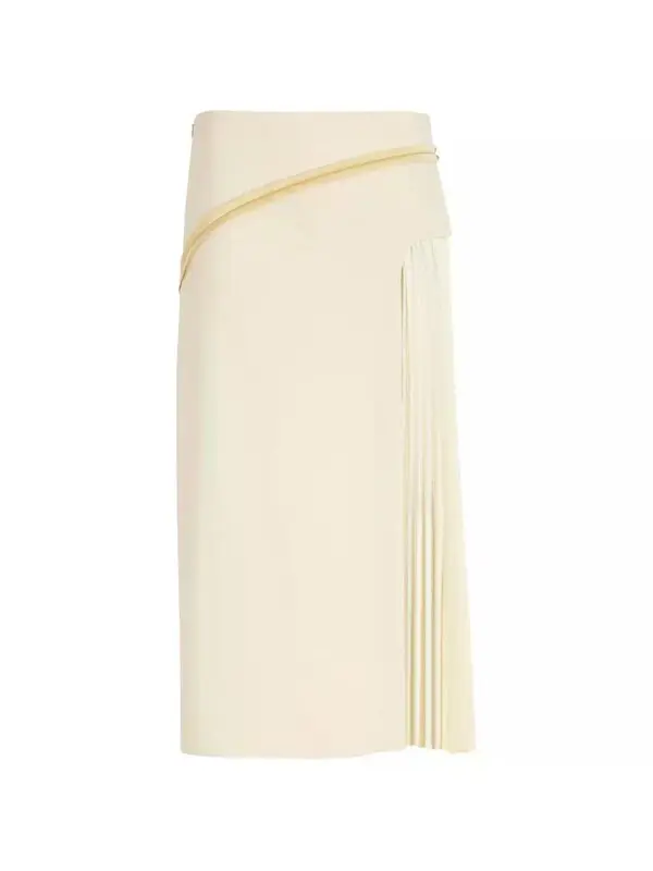 Proenza Schouler Justine Skirt In Bonded Wool Satin - Neutrals