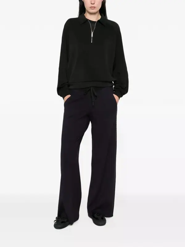 Elisabetta Franchi Logo-patch Wide-leg Track Pants - Blue