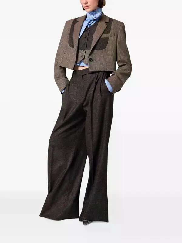 MSGM Pleated Wide-leg Trousers - Brown