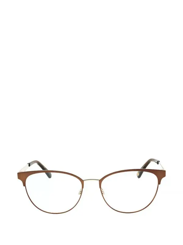 Anne Klein Oval Frame Eyeglasses - Brown