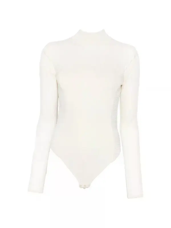 Elisabetta Franchi Mesh-panel Bodysuit - Neutrals