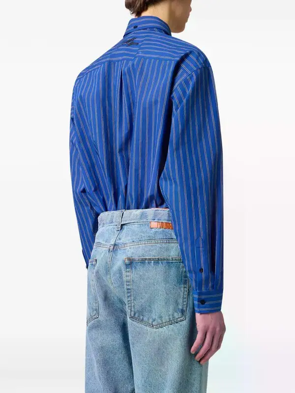 MSGM Striped Tie-detail Shirt