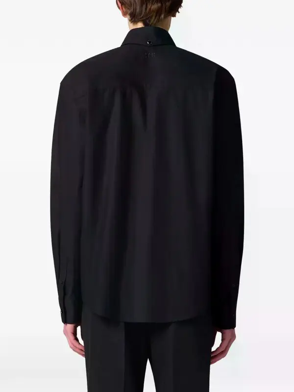 MSGM Crystal-embellished Logo-embroidered Shirt