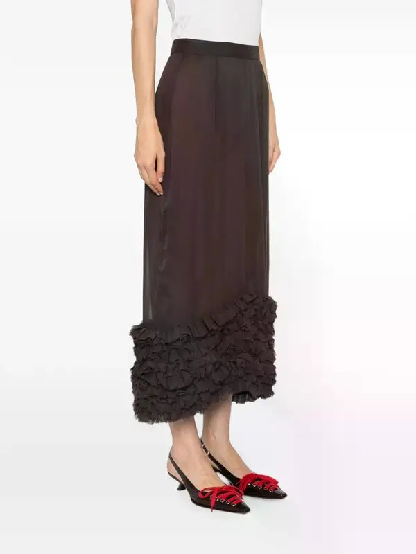 MSGM Ruffled-trim Midi Skirt