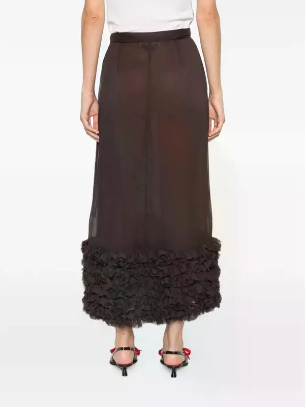 MSGM Ruffled-trim Midi Skirt