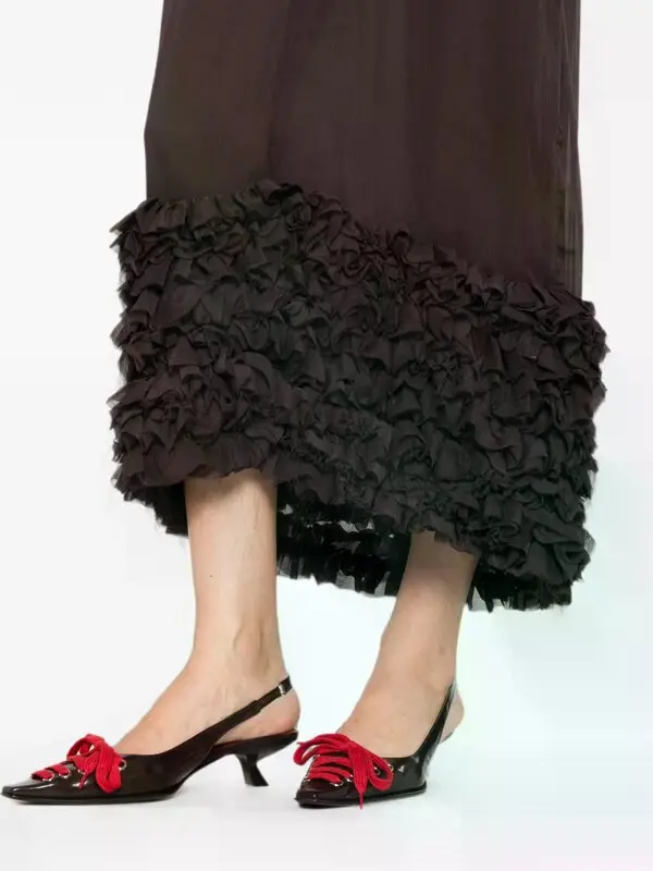 MSGM Ruffled-trim Midi Skirt