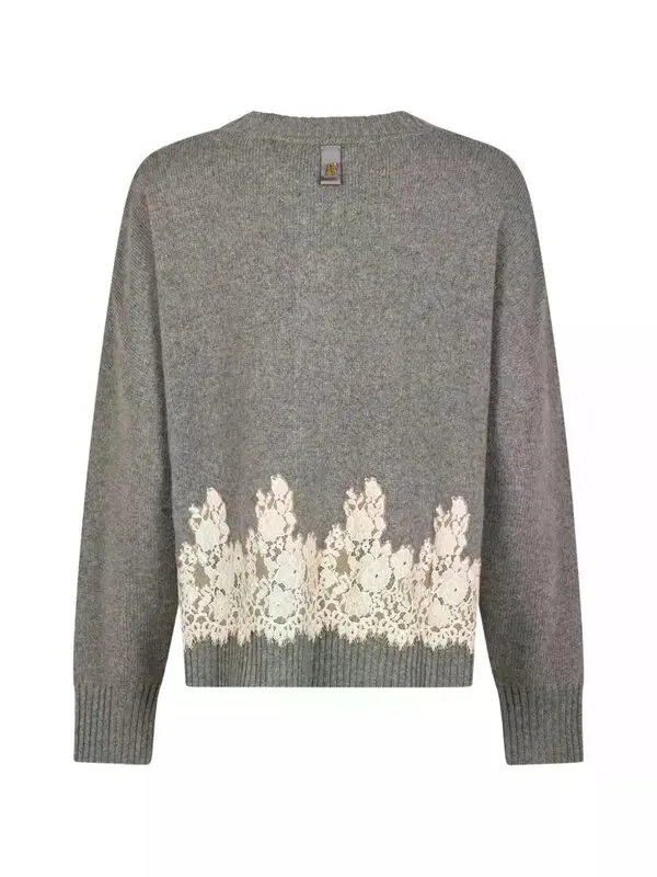 Alberta Ferretti Lace-trim Button-up Cardigan