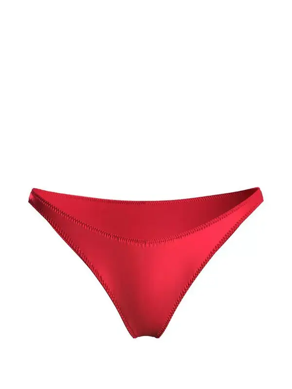 SCANDALE Dédicace Embroidered Satin Briefs - Red