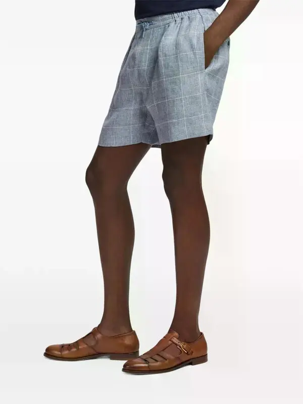 Ralph Lauren Purple Label Windowpane Check Linen Shorts