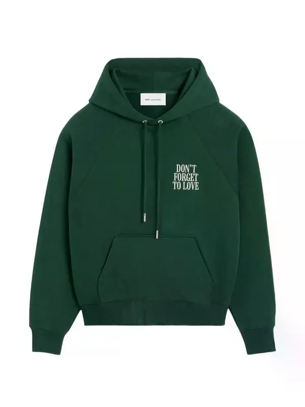 AMI Paris Cotton Hoodie - Green