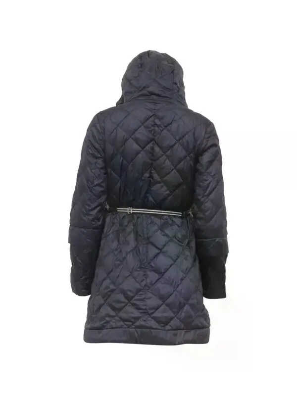 Max Mara Quilted Hooded Belted Jacket