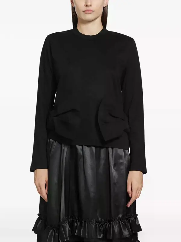 Noir Kei Ninomiya Bow-embellished Long-sleeve T-shirt - Black