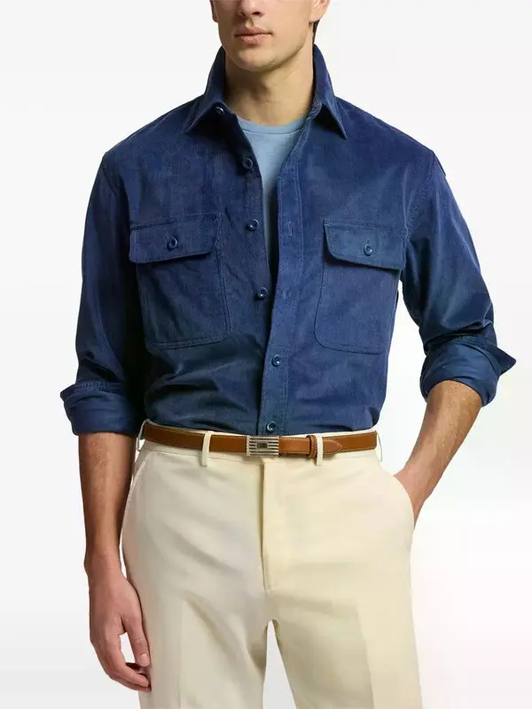Ralph Lauren Purple Label Fine-wale Corduroy Shirt - Blue
