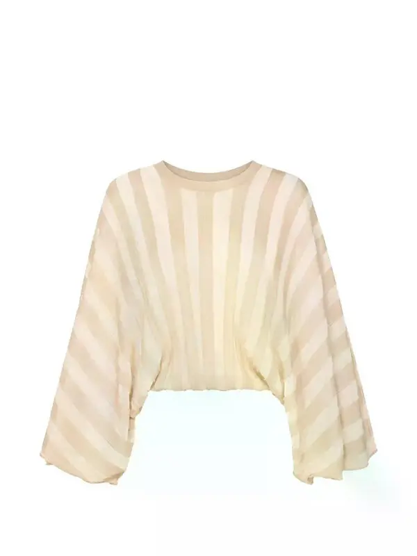 Zimmermann Striped Batwing-sleeve Blouse - Neutrals