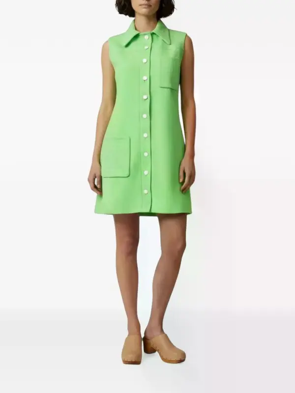 Pierre Cardin Sleeveless Button-up Mini Dress