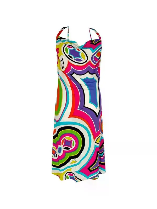 Emilio Pucci Printed Halterneck Dress - Neutrals