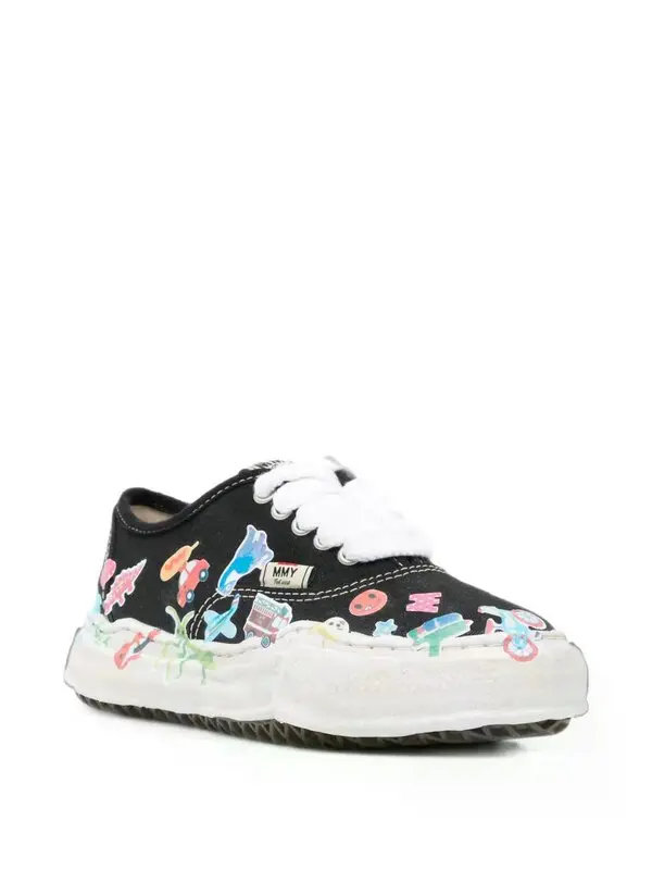 Mihara Yasuhiro Graphic-print Chunky-sole Sneakers - Black