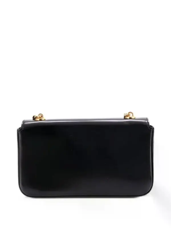 Celine Triomphe Chain Leather Small Shoulder Bag - Black