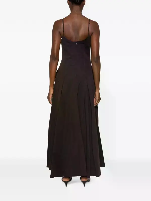 Staud Jill Panneled Flared Dress - Brown