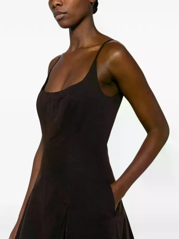 Staud Jill Panneled Flared Dress - Brown