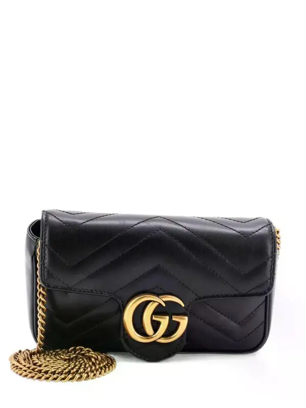 Gucci Gg Marmont Matelassé Leather Super Mini Crossbody Bag - Black