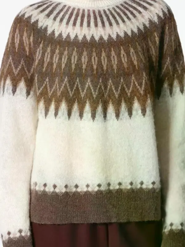 ROBERTO COLLINA Fair Isle Knit Roll-neck Sweater