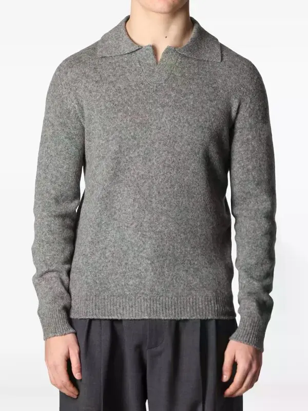 ROBERTO COLLINA Collared Long-sleeve Sweater - Grey
