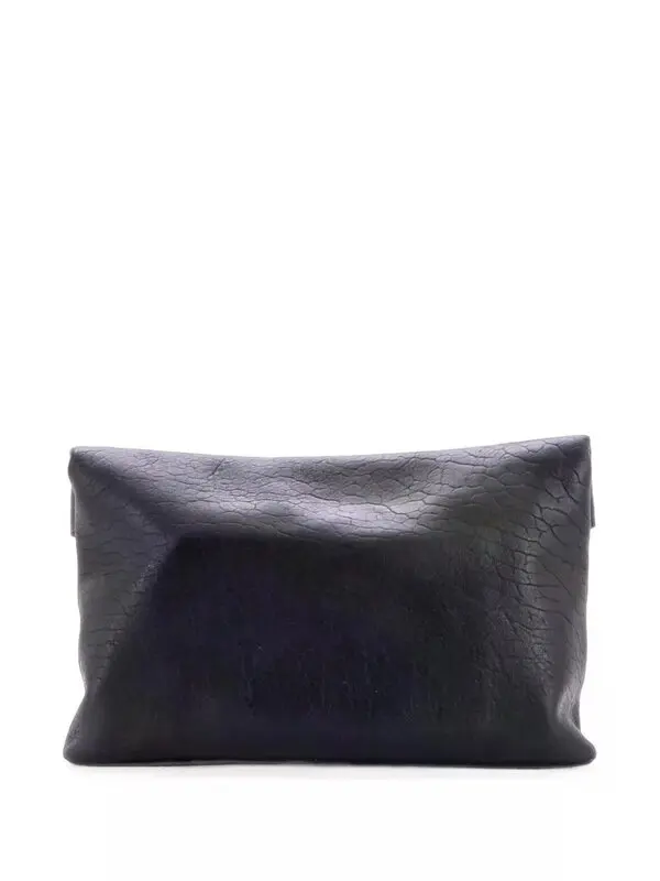 Saint Laurent Cassandre Envelope Leather Large Clutch Bag - Black