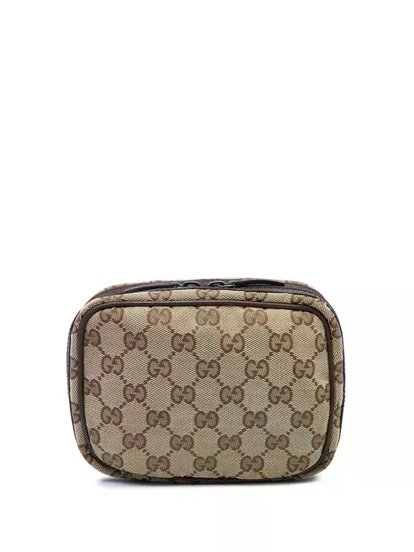 Gucci Gg Canvas Zip Around Cosmetic Pouch - Neutrals