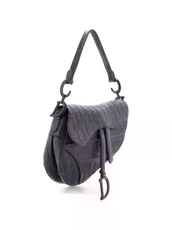 Dior Saddle Handbag Oblique Embossed Calfskin Medium Shoulder Bag