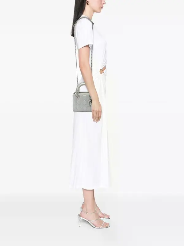 Dior 2015 Mini Iridescent Lambskin Cannage Lady Satchel