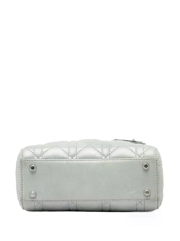 Dior 2015 Mini Iridescent Lambskin Cannage Lady Satchel