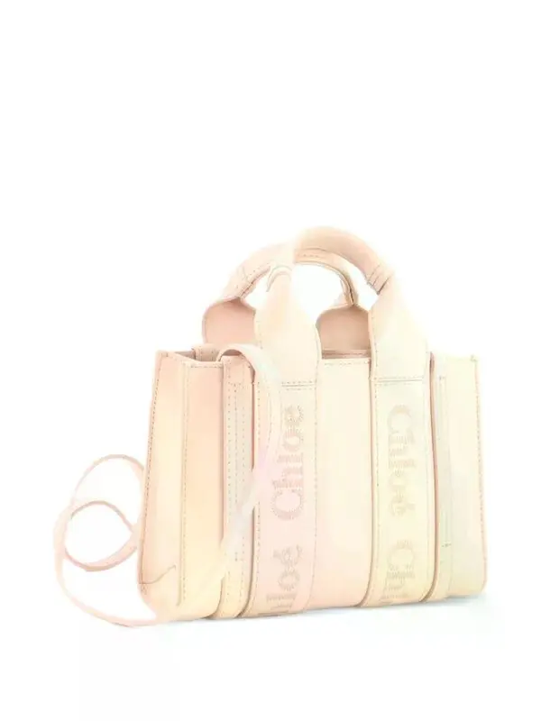 Chloé Woody Convertible Leather Mini Tote Bag - Pink