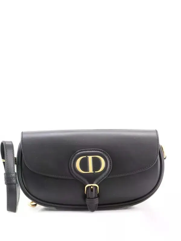 Dior Bobby Flap Bag Leather Small Crossbody Bag - Black